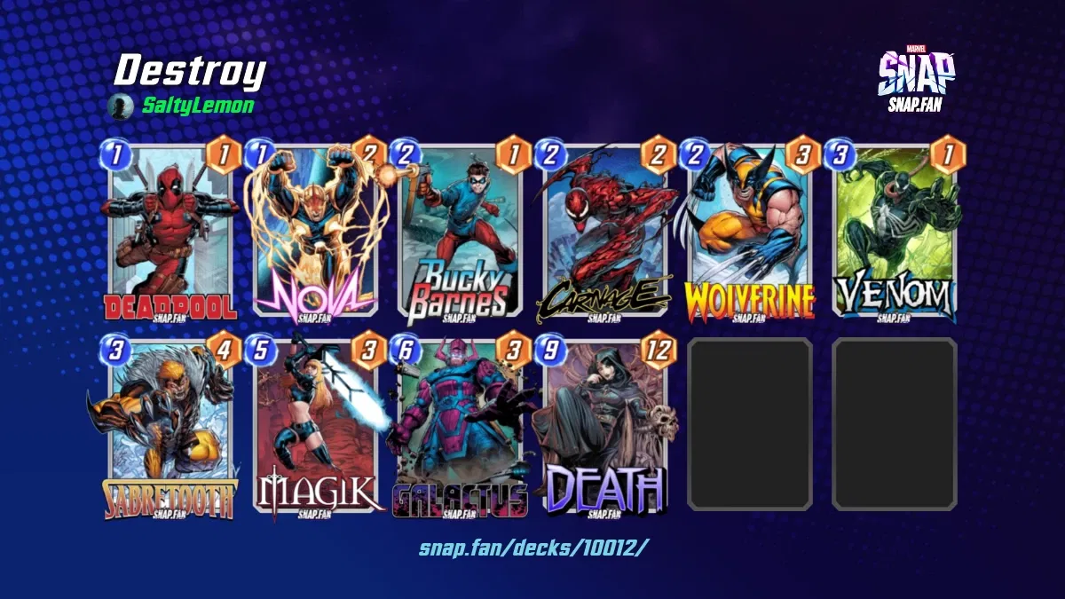 Destroy by SaltyLemon - Marvel Snap Decks - snap.fan