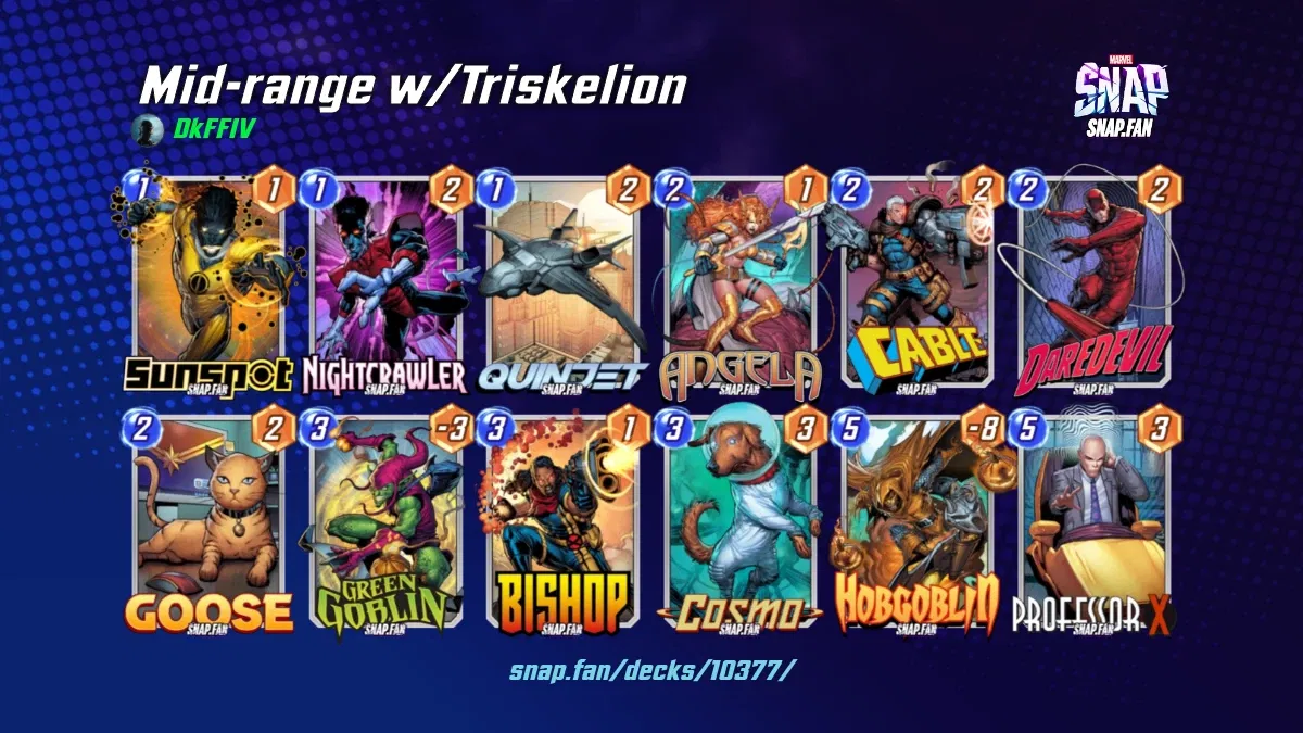 Mid-range w/Triskelion by DkFFIV - Marvel Snap Decks - snap.fan