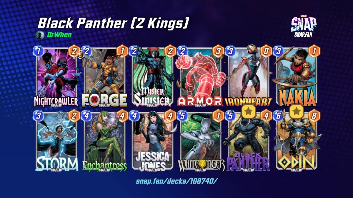 Black Panther (2 Kings) by DrWhen - Marvel Snap Decks - snap.fan