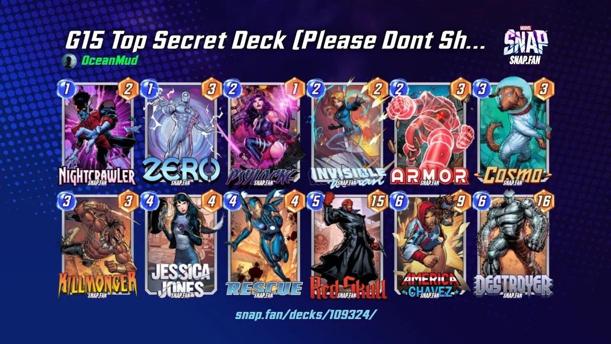 G15 Top Secret Deck (Please Dont Share) by OceanMud - Marvel Snap Decks - snap.fan