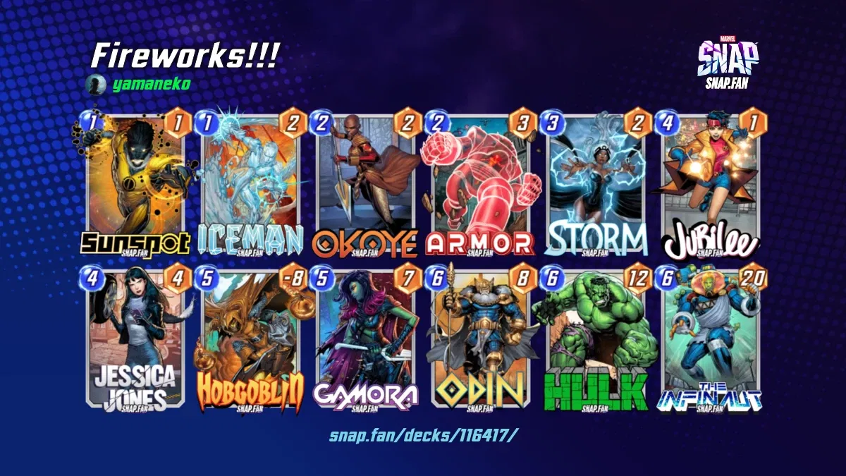 Fireworks!!! by yamaneko - Marvel Snap Decks - snap.fan