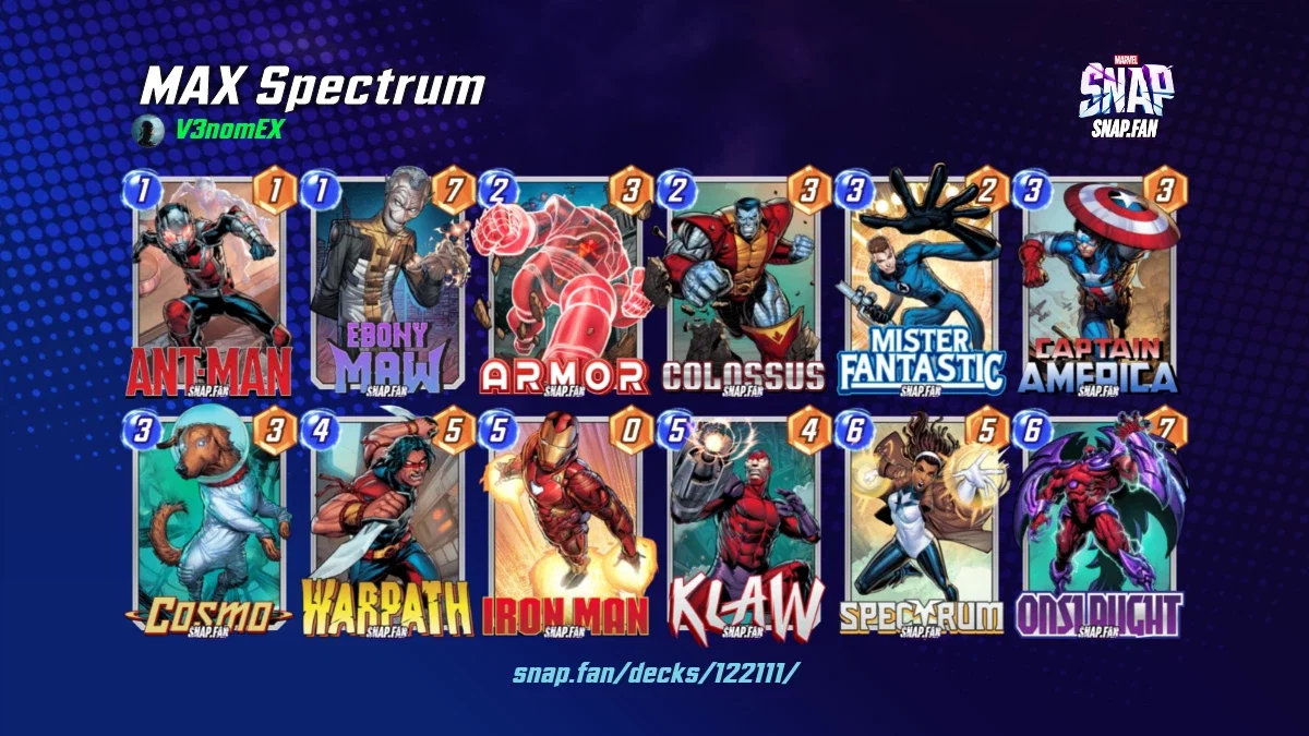 MAX Spectrum by V3nomEX - Marvel Snap Decks - snap.fan