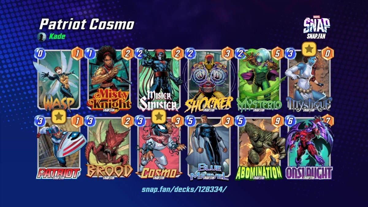 Patriot Cosmo by Kade - Marvel Snap Decks - snap.fan