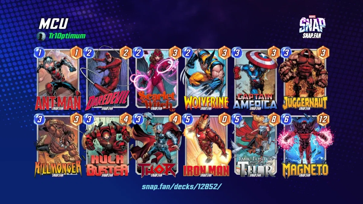 MCU by Tr1Optimum - Marvel Snap Decks - snap.fan