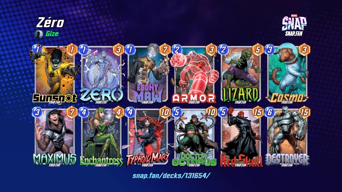 Zéro by Gize - Marvel Snap Decks - snap.fan