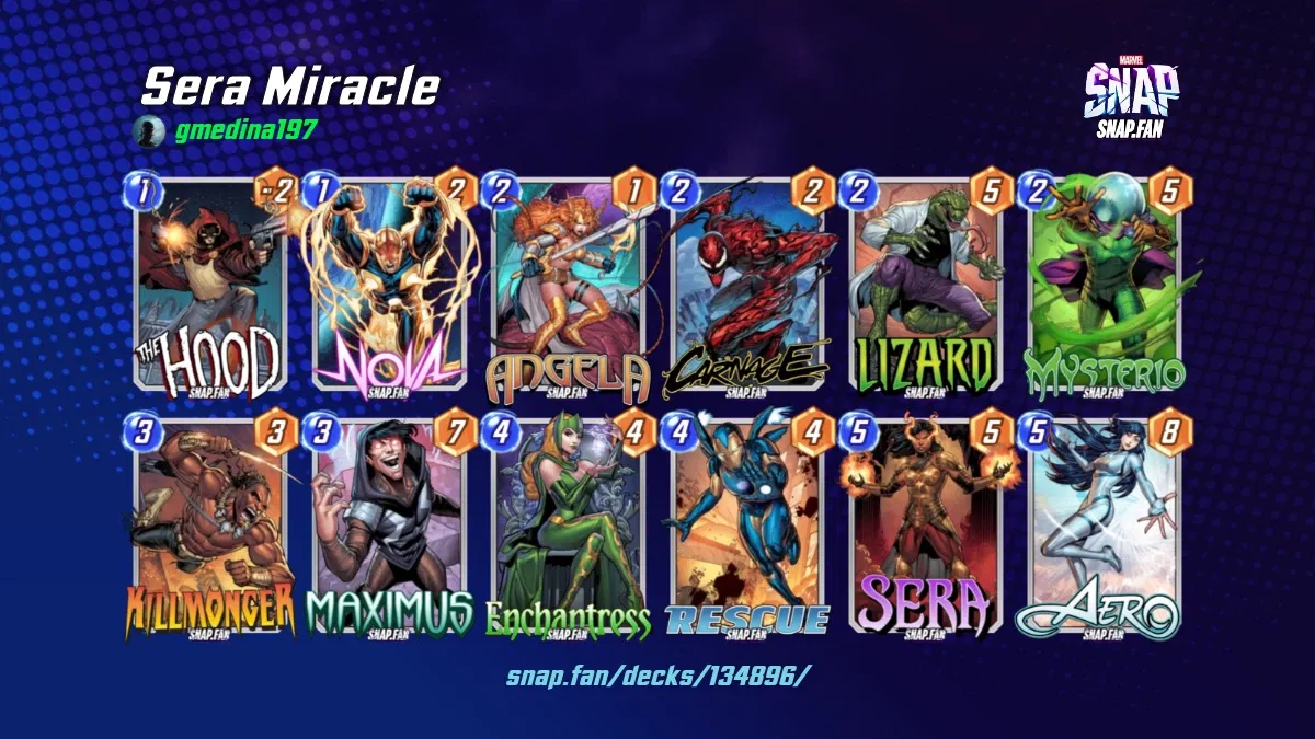 Sera Miracle by gmedina197 - Marvel Snap Decks - snap.fan