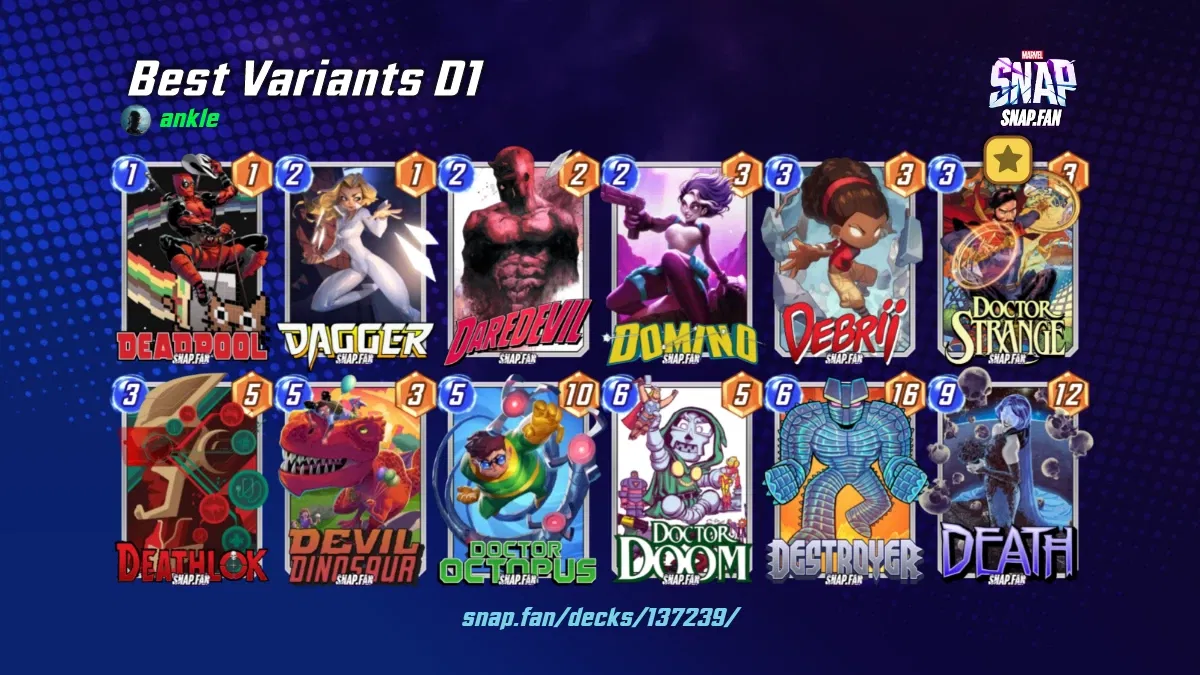 Best Variants D1 by ankle - Marvel Snap Decks - snap.fan