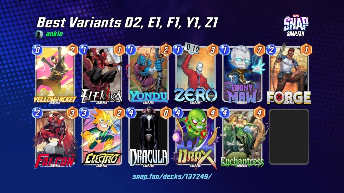 Best Variants D2, E1, F1, Y1, Z1 by ankle - Marvel Snap Decks - snap.fan