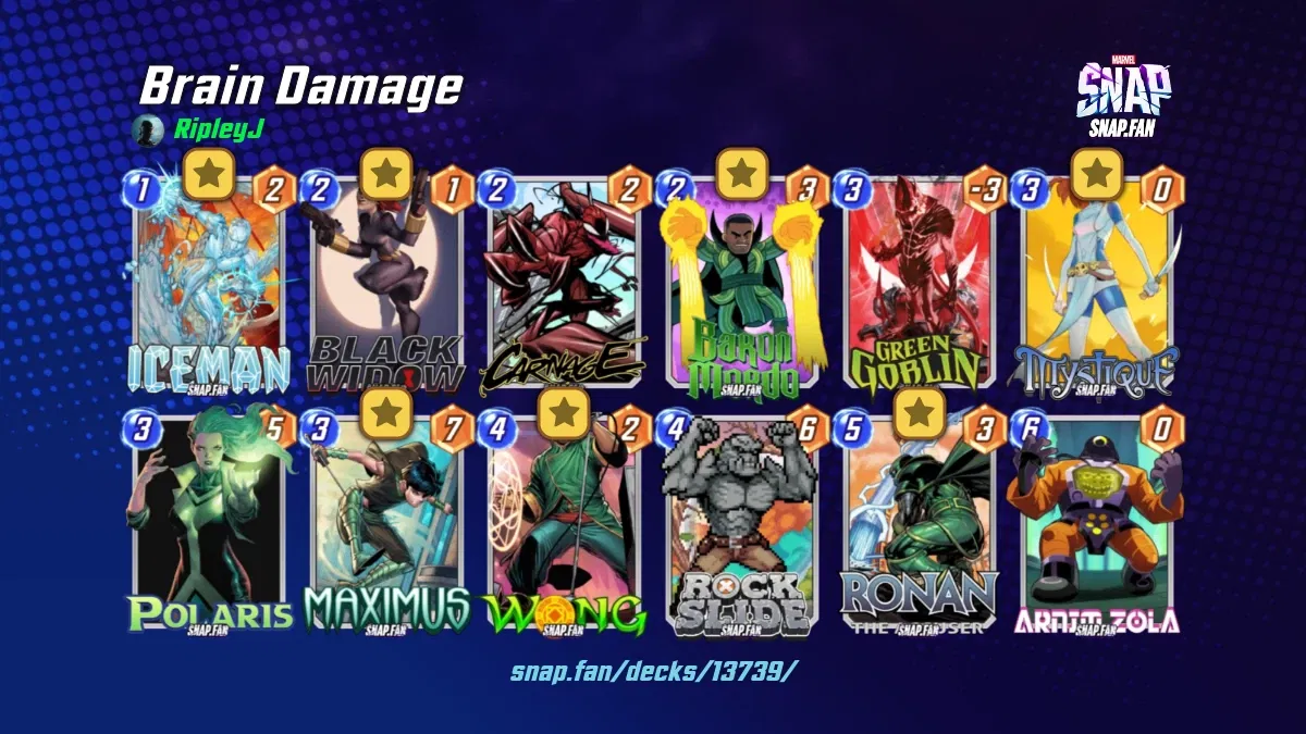 Brain Damage by RipleyJ - Marvel Snap Decks - snap.fan