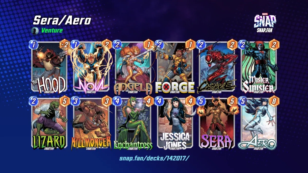 Sera/Aero by Venture - Marvel Snap Decks - snap.fan