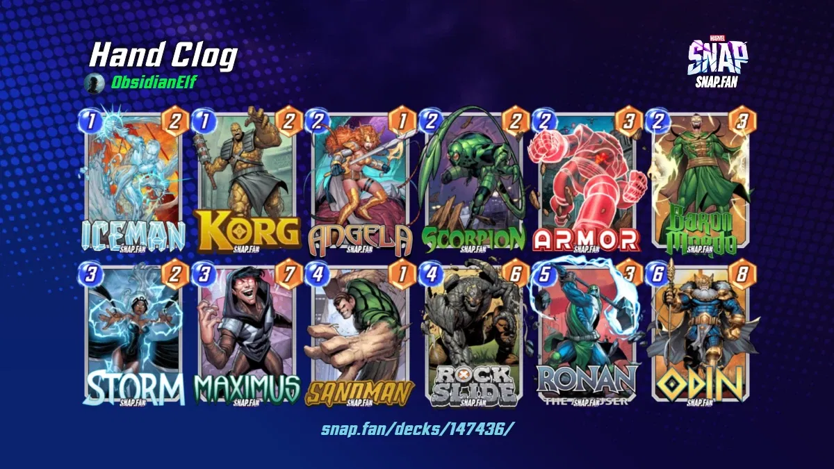 Hand Clog by ObsidianElf - Marvel Snap Decks - snap.fan