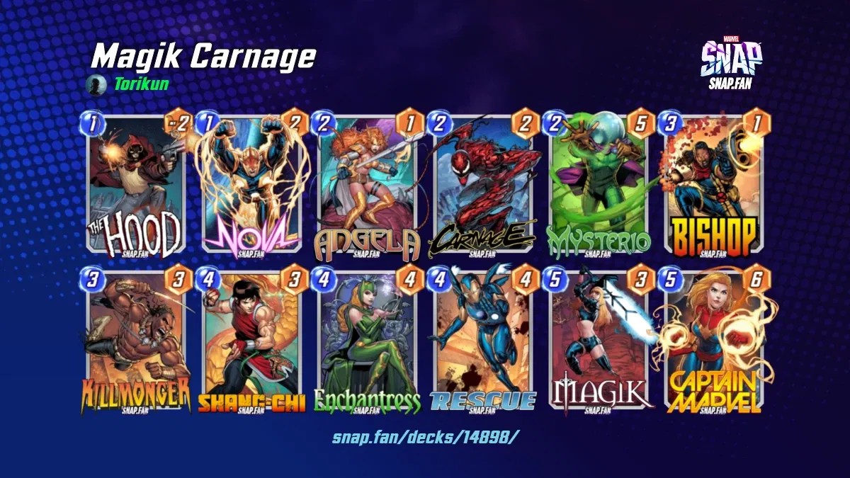 Magik Carnage by Torikun - Marvel Snap Decks - snap.fan