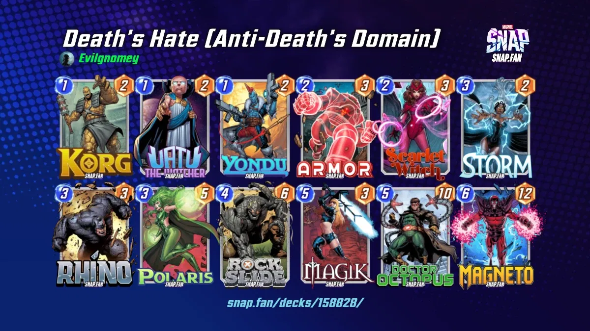 Death's Hate (Anti-Death's Domain) by Evilgnomey - Marvel Snap Decks ...