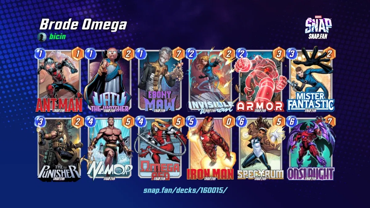 Brode Omega by bicin - Marvel Snap Decks - snap.fan