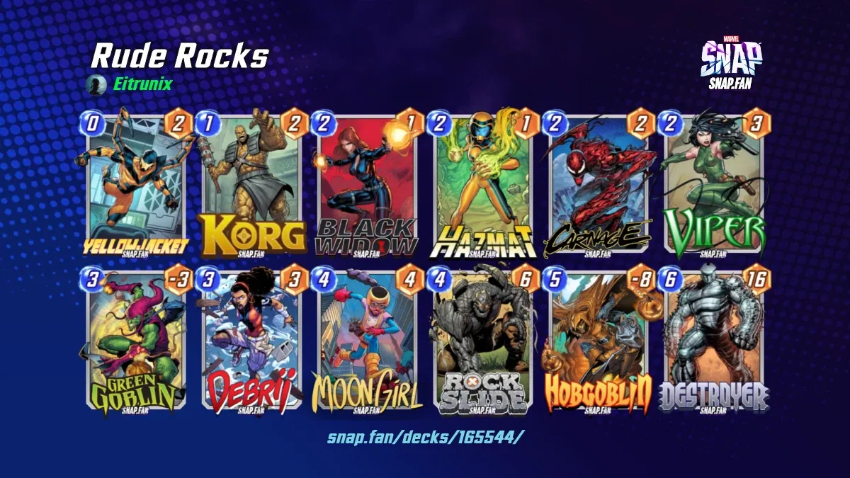 Rude Rocks by Eitrunix - Marvel Snap Decks - snap.fan