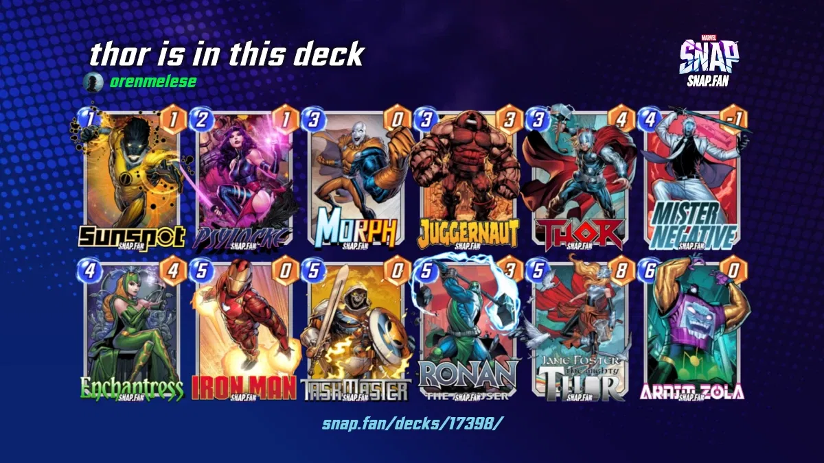 thor is in this deck by orenmelese - Marvel Snap Decks - snap.fan