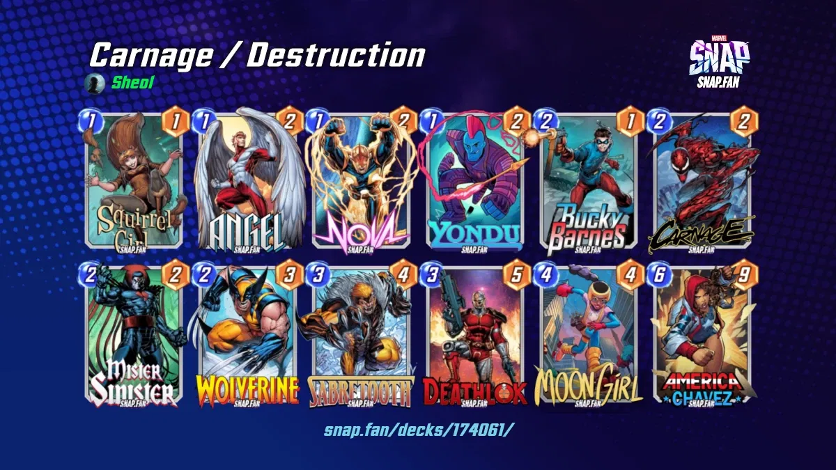 Carnage / Destruction by Sheol - Marvel Snap Decks - snap.fan