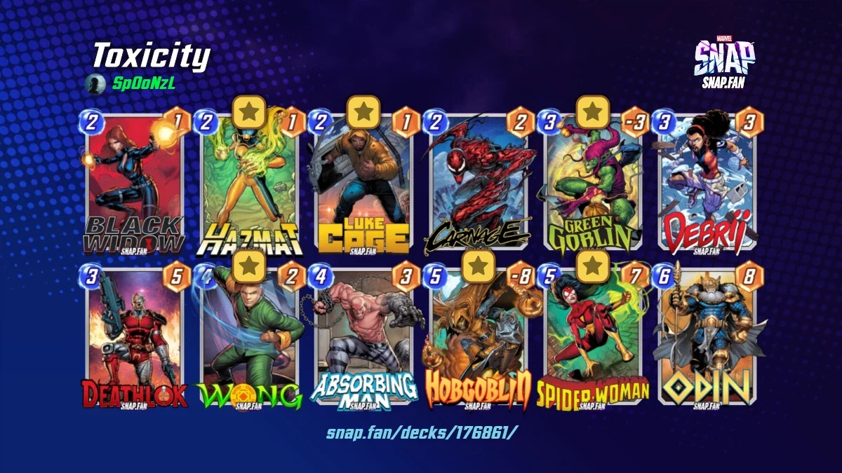 Toxicity by SpOoNzL - Marvel Snap Decks - snap.fan