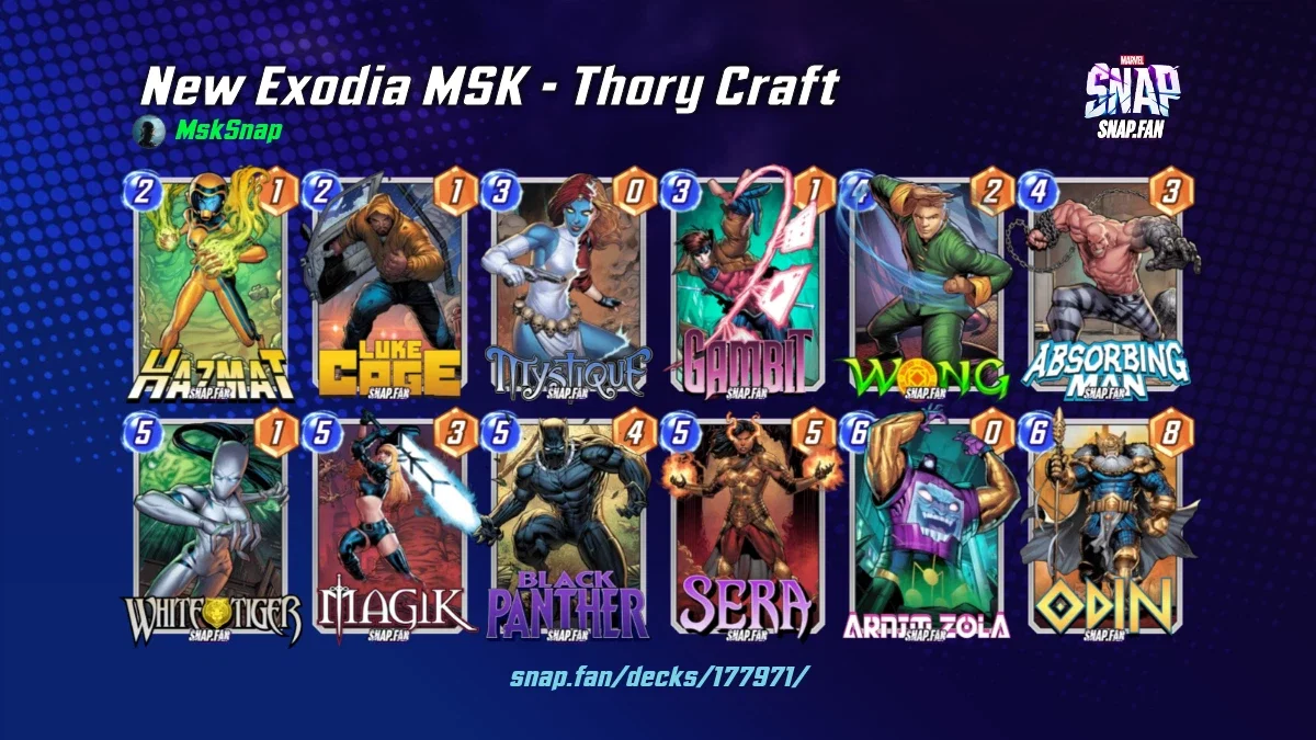 New Exodia MSK - Thory Craft by MskSnap - Marvel Snap Decks - snap.fan