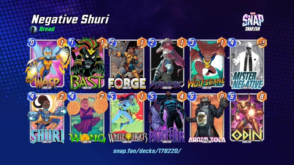 Negative Shuri by Bread - Marvel Snap Decks - snap.fan