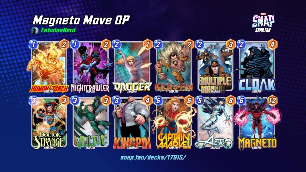 Magneto Move OP by EstudosNerd - Marvel Snap Decks - snap.fan