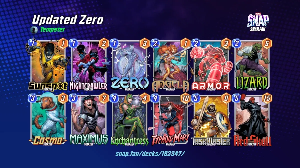 Updated Zero by Tempster - Marvel Snap Decks - snap.fan