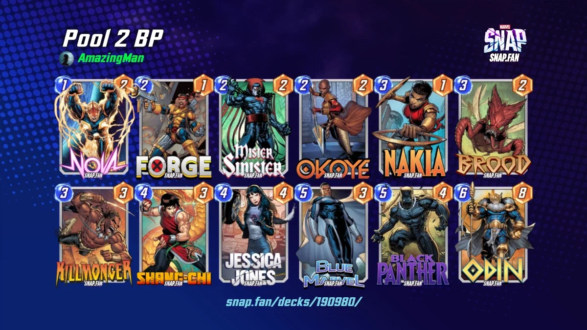 Pool 2 BP by AmazingMan - Marvel Snap Decks - snap.fan