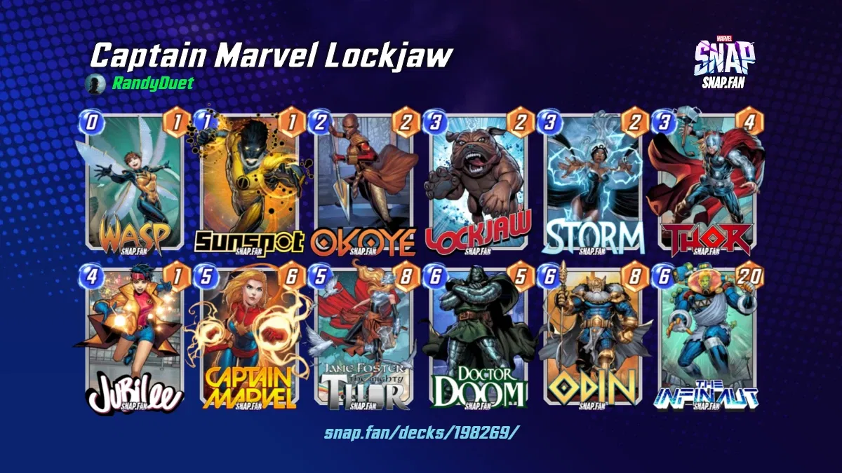 Captain Marvel Lockjaw by RandyDuet - Marvel Snap Decks - snap.fan