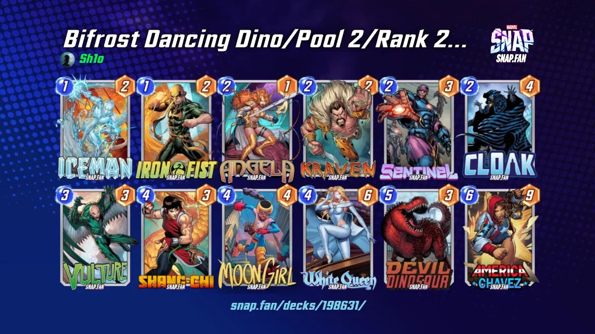 Bifrost Dancing Dino/Pool 2/Rank 200 Push by Sh1o - Marvel Snap Decks - snap.fan
