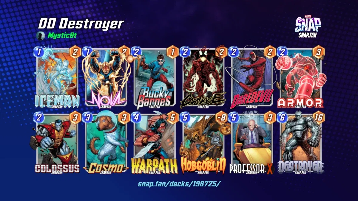 DD Destroyer by Mystic9t - Marvel Snap Decks - snap.fan