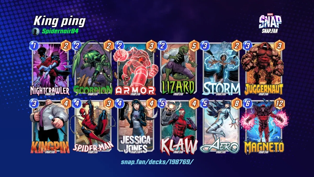 King ping by Spidernoir84 - Marvel Snap Decks - snap.fan
