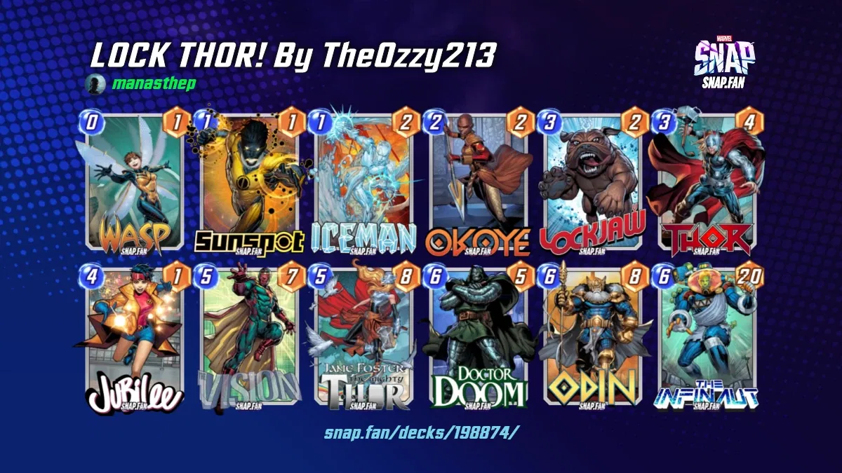 LOCK THOR! By TheOzzy213 by manasthep - Marvel Snap Decks - snap.fan