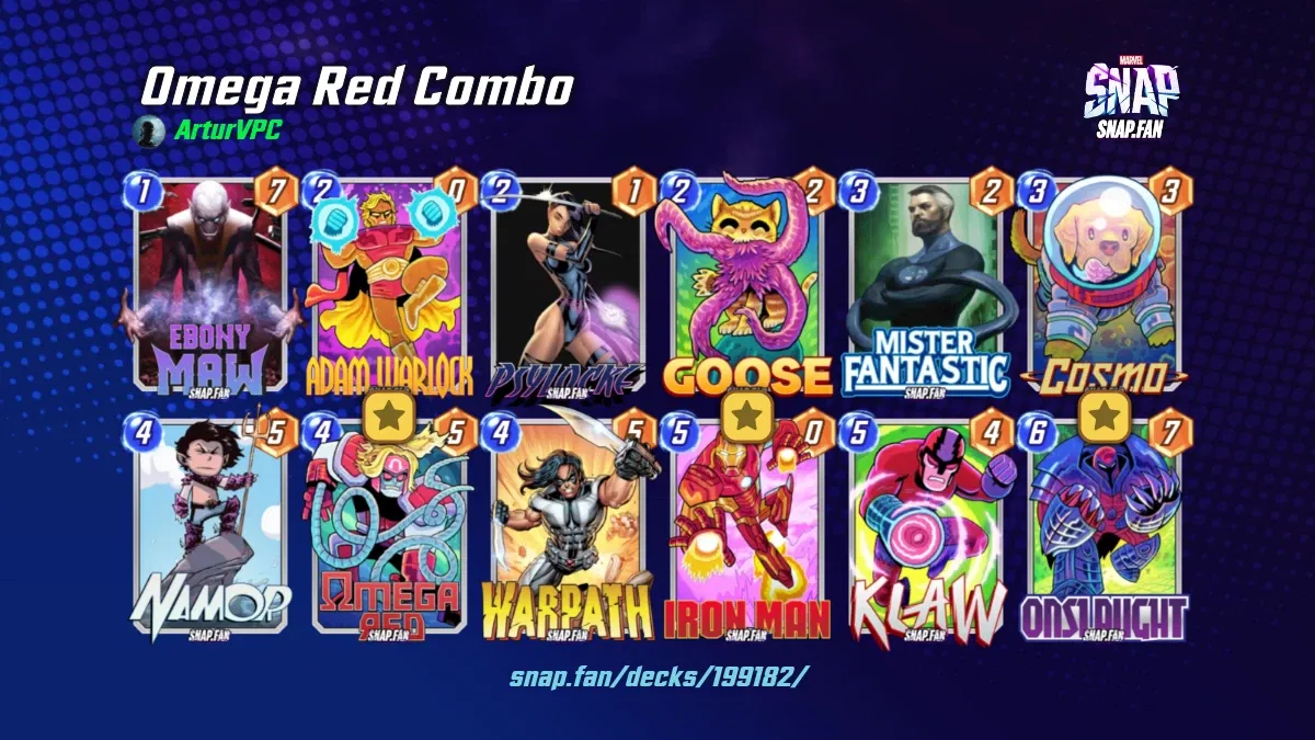 Omega Red Combo by ArturVPC - Marvel Snap Decks - snap.fan