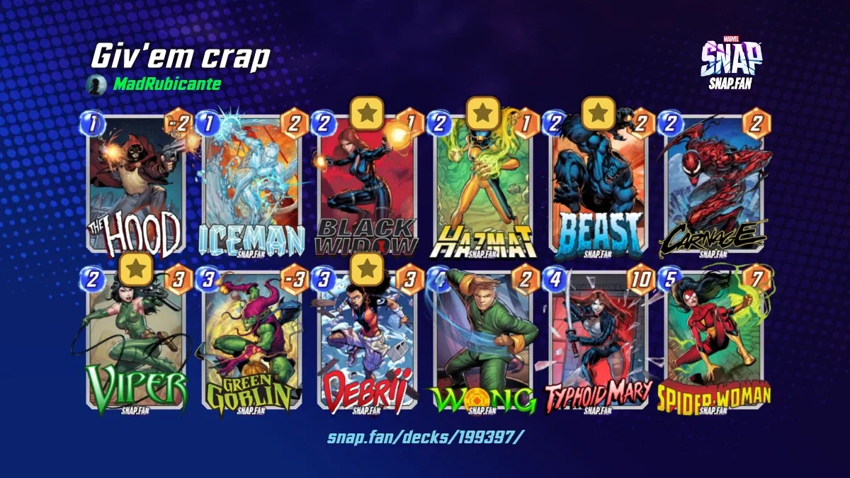 Giv'em crap by MadRubicante - Marvel Snap Decks - snap.fan