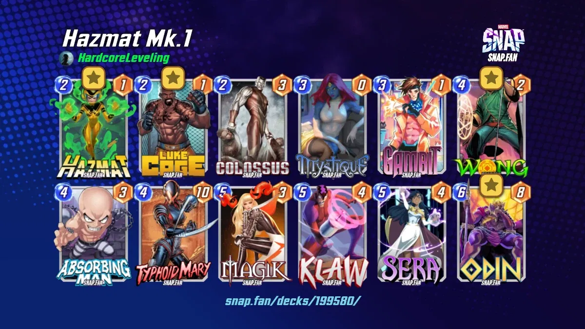 Hazmat Mk.1 by HardcoreLeveling - Marvel Snap Decks - snap.fan