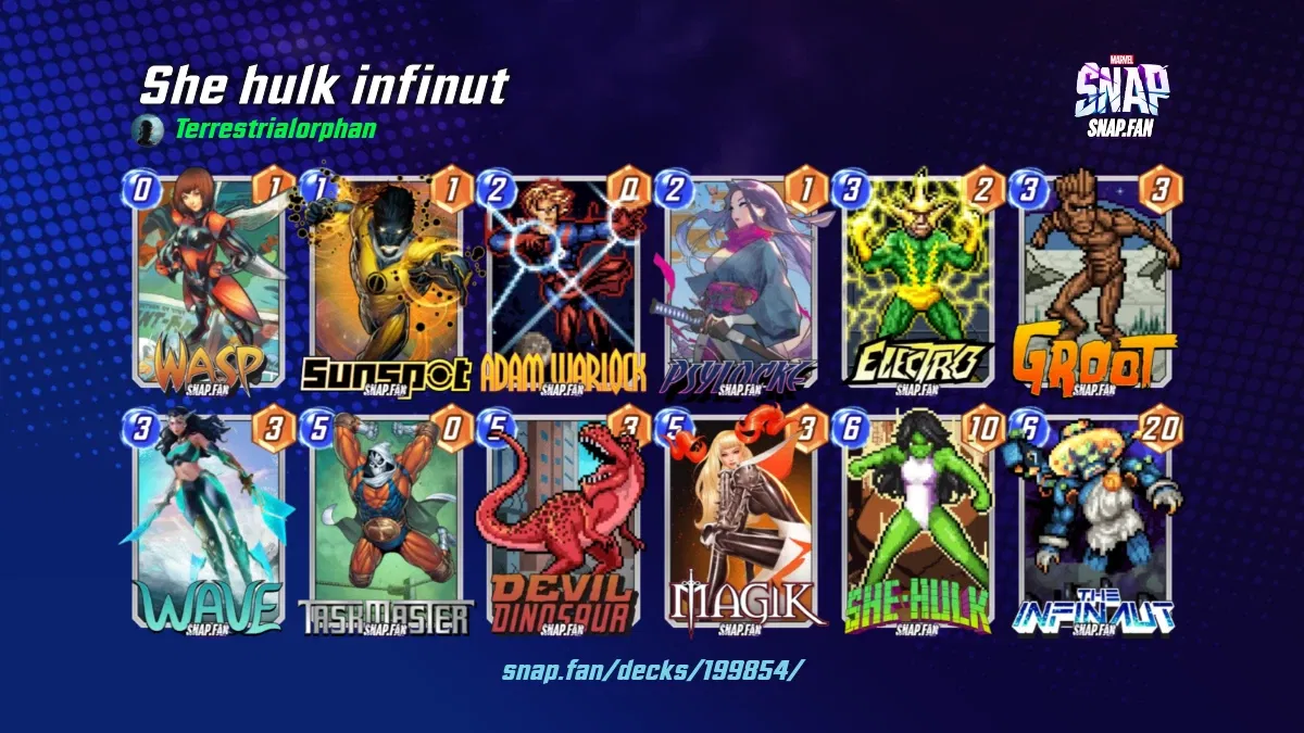She hulk infinut by Terrestrialorphan - Marvel Snap Decks - snap.fan