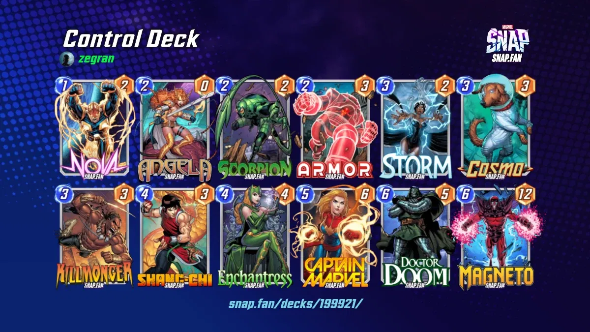 Control Deck by zegran - Marvel Snap Decks - snap.fan