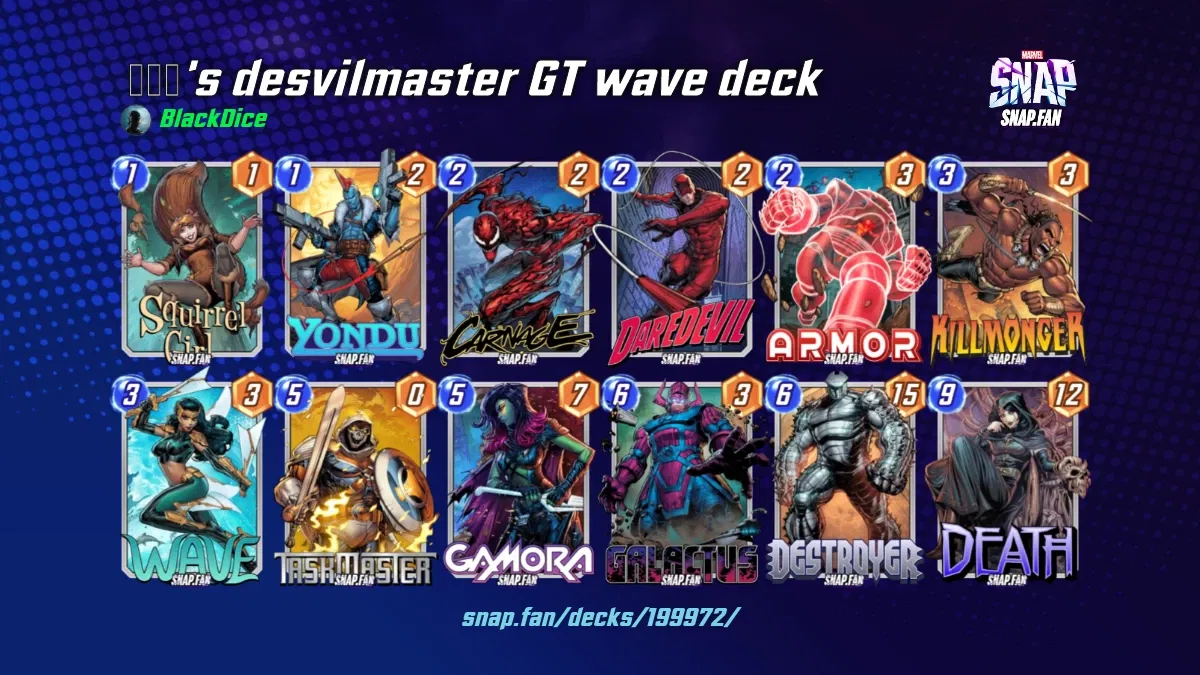 다이스's desvilmaster GT wave deck by BlackDice - Marvel Snap Decks - snap.fan