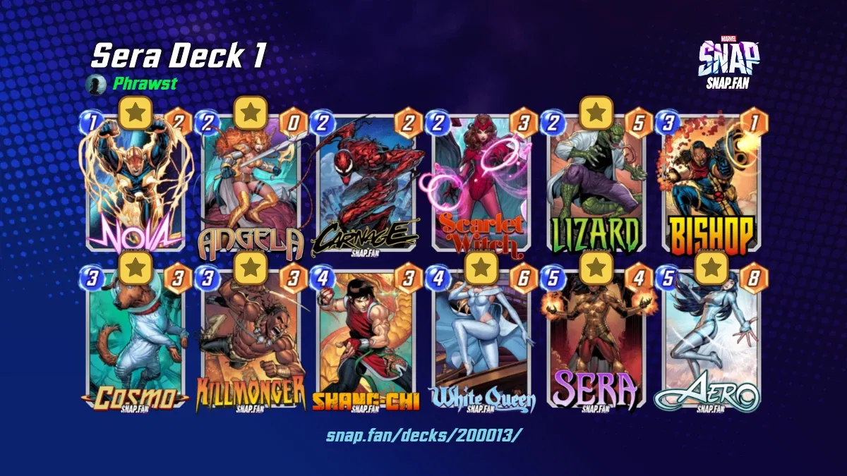 Sera Deck 1 by Phrawst - Marvel Snap Decks - snap.fan