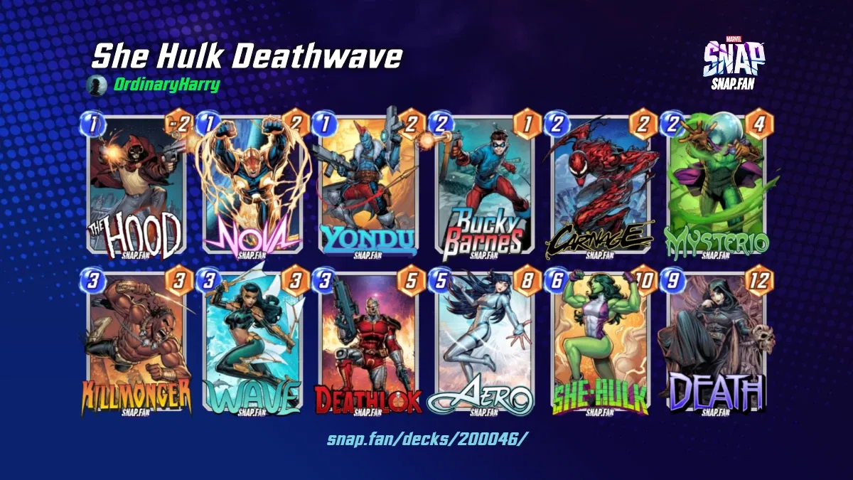 She Hulk Deathwave by OrdinaryHarry - Marvel Snap Decks - snap.fan