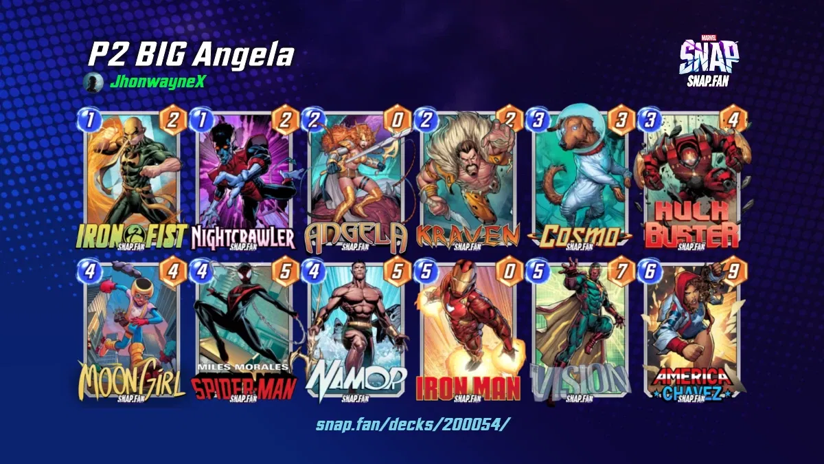 P2 BIG Angela by JhonwayneX - Marvel Snap Decks - snap.fan