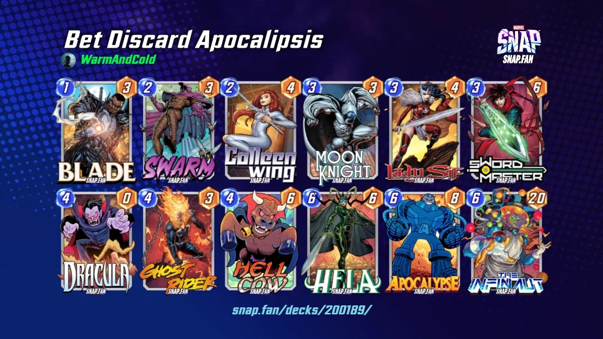 Bet Discard Apocalipsis by WarmAndCold - Marvel Snap Decks - snap.fan