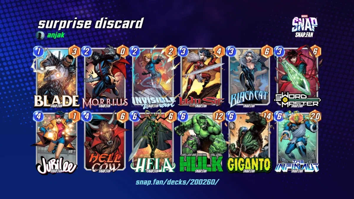 surprise discard by anjak - Marvel Snap Decks - snap.fan