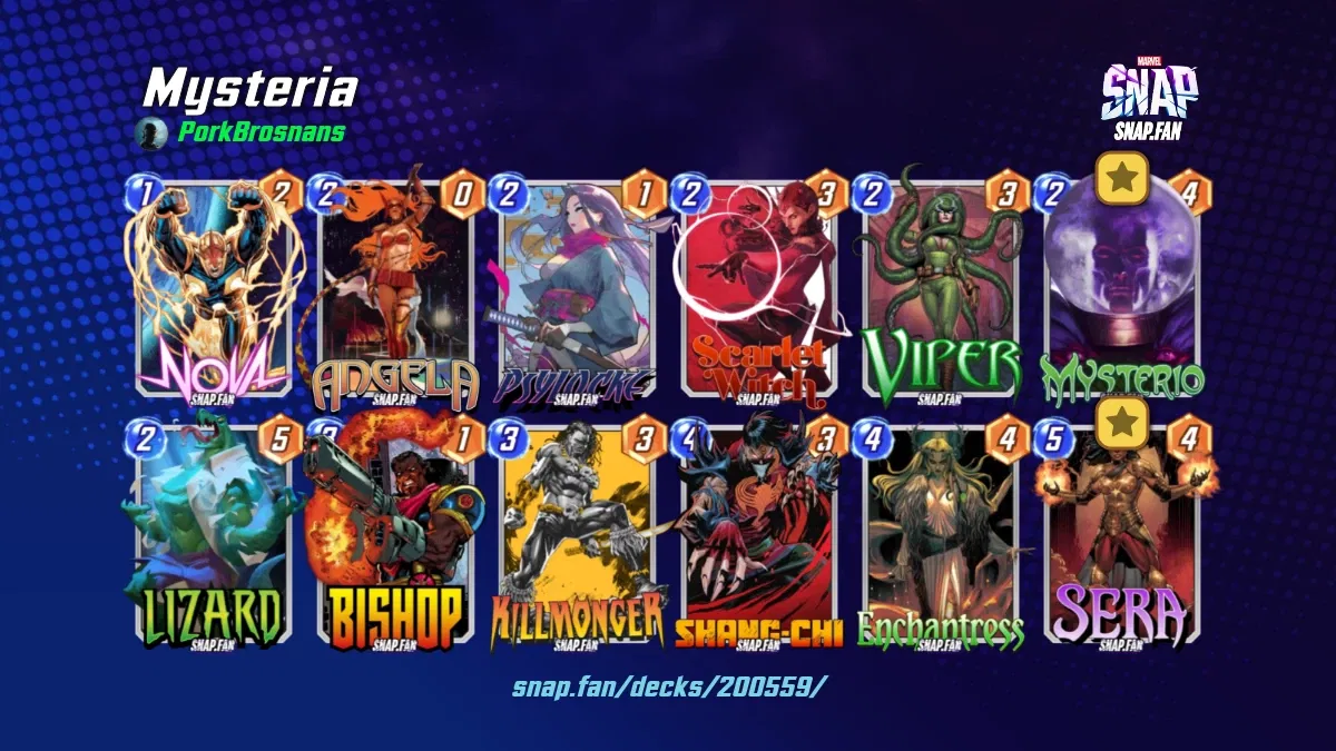 Mysteria by PorkBrosnans - Marvel Snap Decks - snap.fan