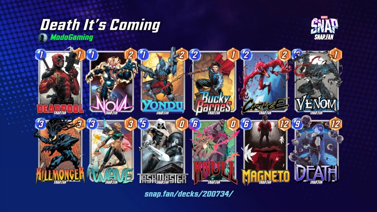 Death It’s Coming by ModoGaming - Marvel Snap Decks - snap.fan