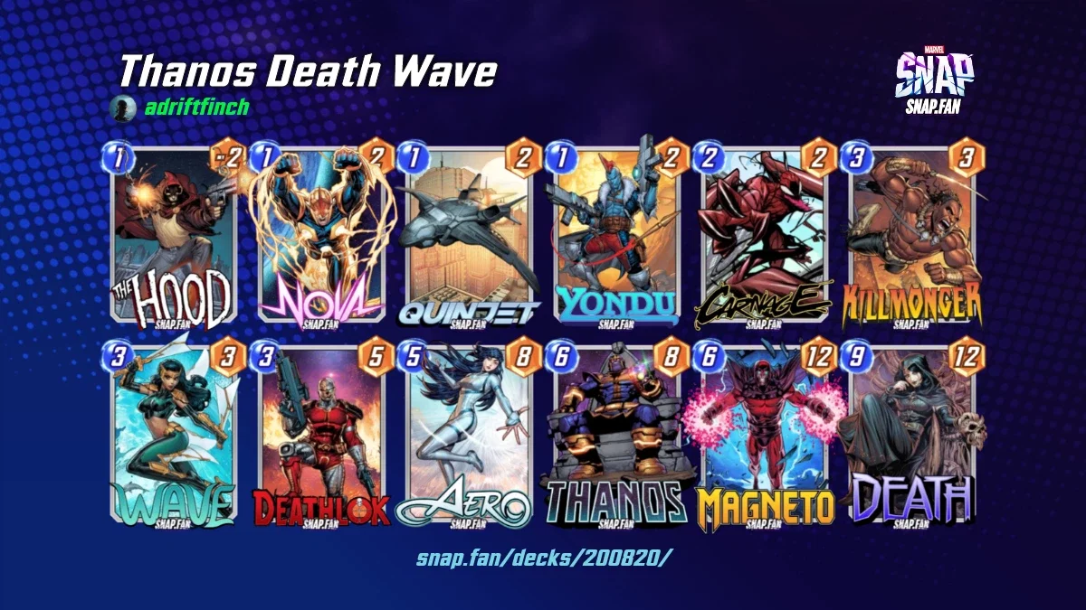 Thanos Death Wave by adriftfinch - Marvel Snap Decks - snap.fan