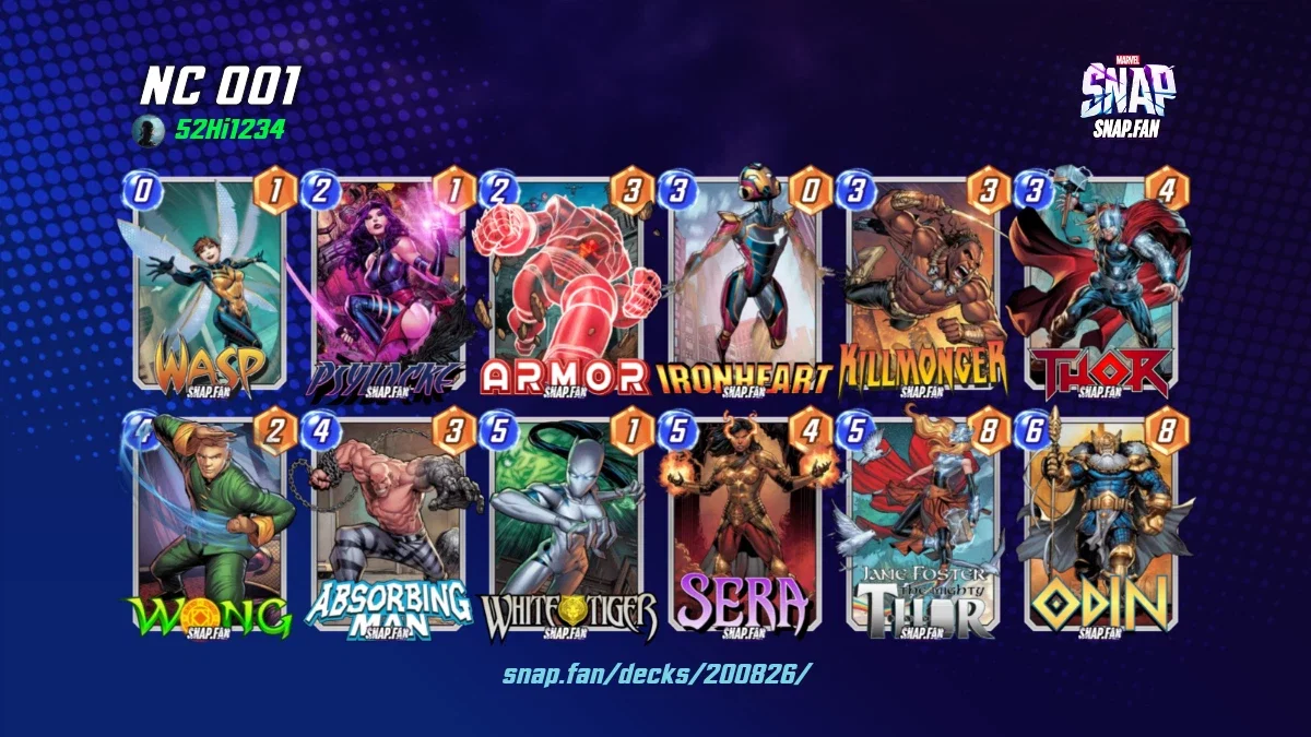 NC 001 by 52Hi1234 - Marvel Snap Decks - snap.fan