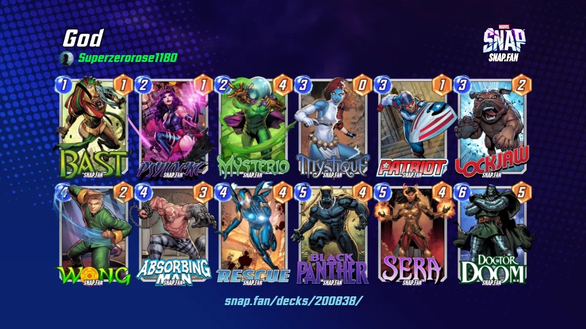 God by Superzerorose1180 - Marvel Snap Decks - snap.fan