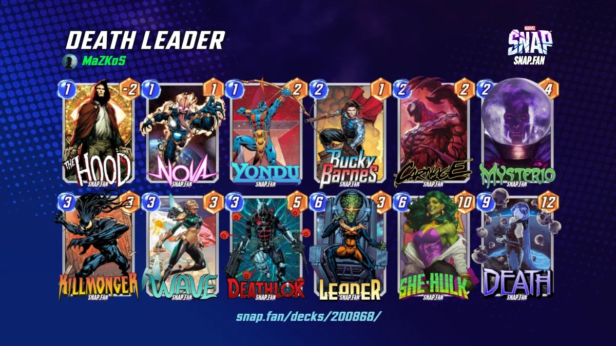 DEATH LEADER by MaZKoS - Marvel Snap Decks - snap.fan