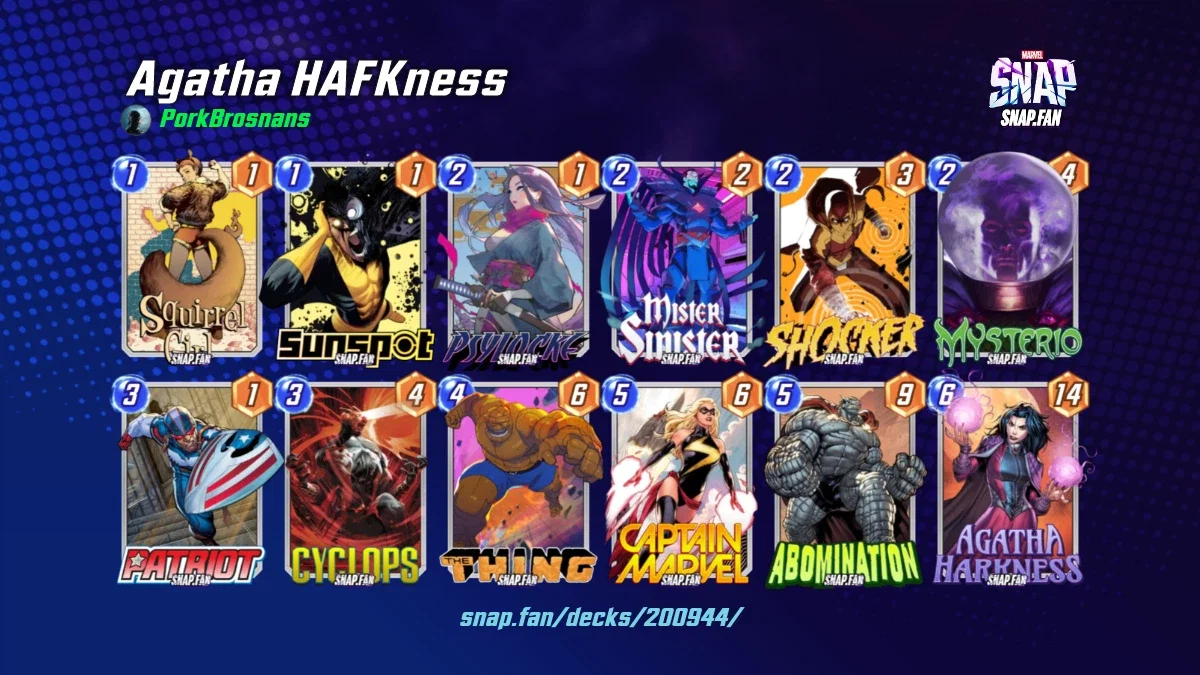 Agatha HAFKness by PorkBrosnans - Marvel Snap Decks - snap.fan